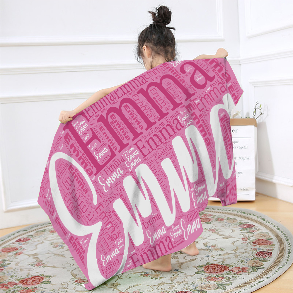 Personalised Beach Towel Cute Swim Pool Towel Bath Towels with Name ...
