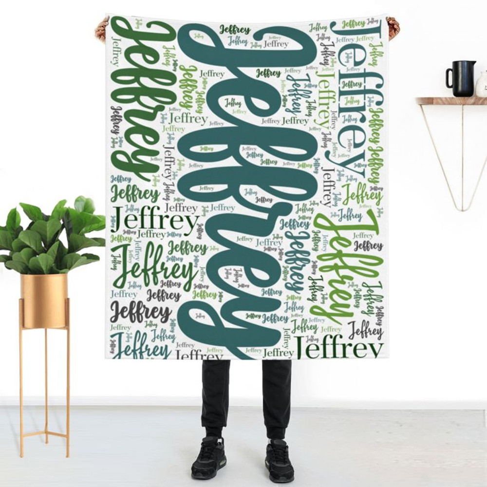 Personalized Soft Flannel Name Family Blanket Word Cloud Art Design ...