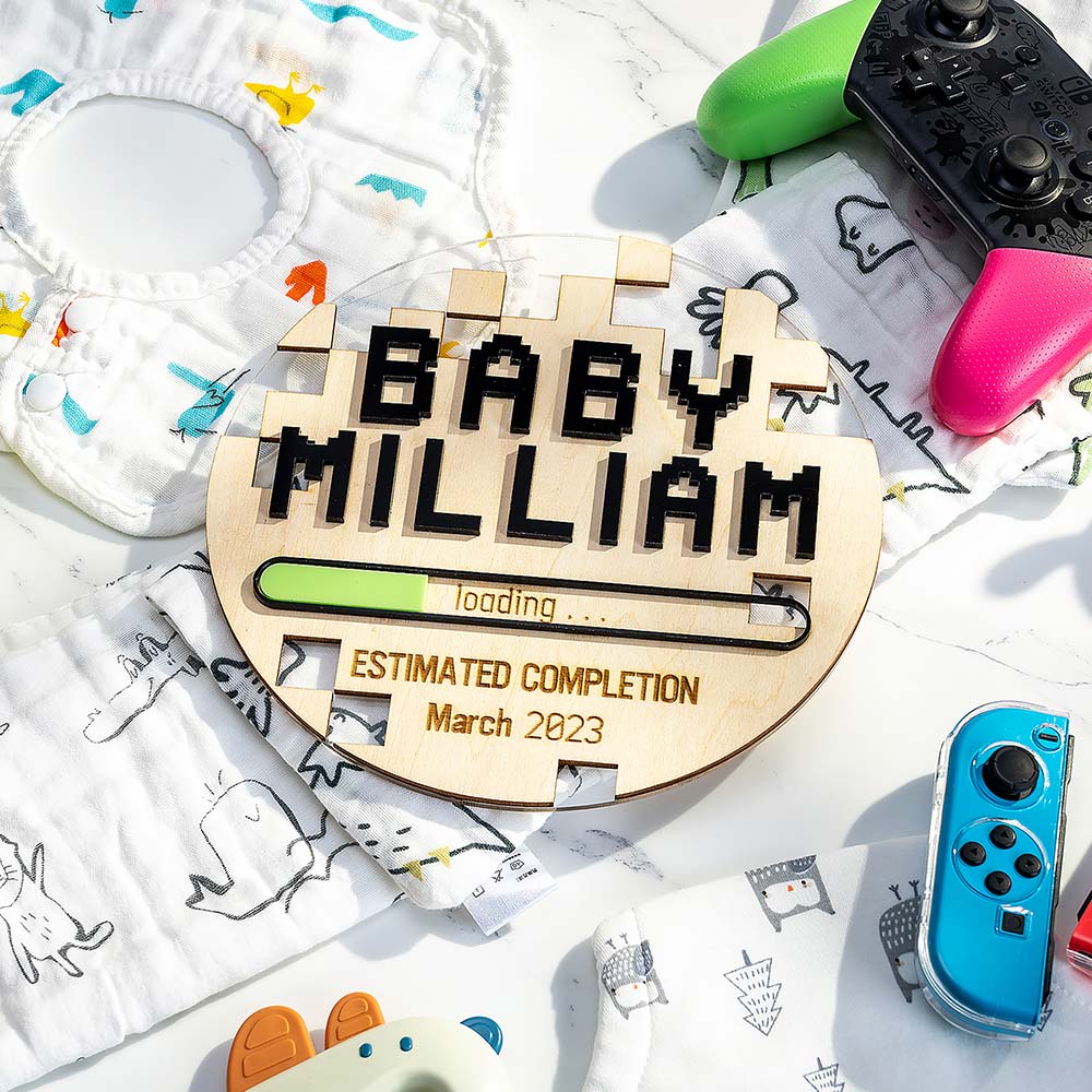 Personalized Gaming Baby Announcement Plaque Pregnancy Announcement ...
