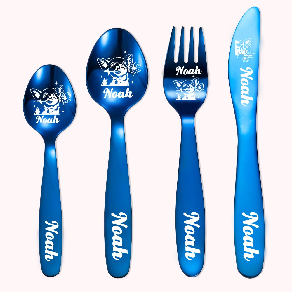 Personalised Pig Theme Cutlery Sets Gift for Kids - CALLIE