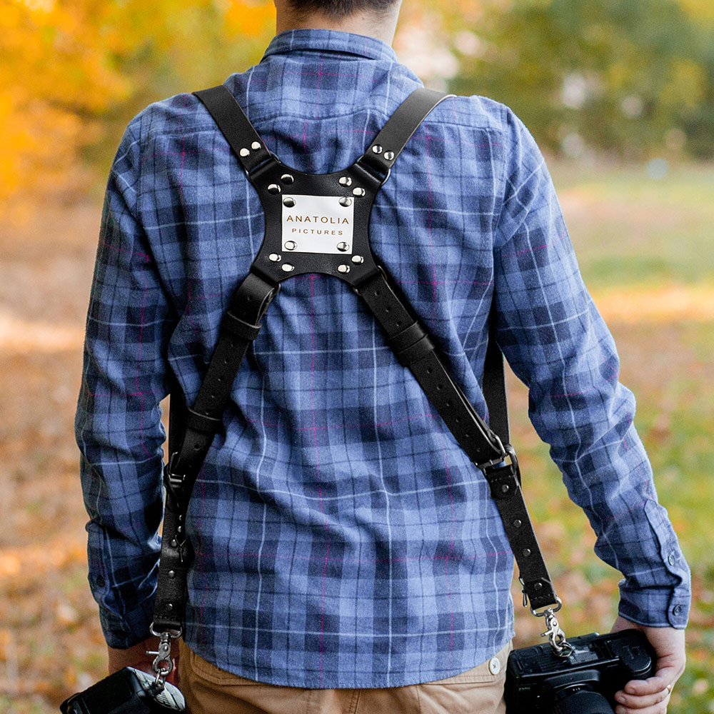 Personalised Genuine Leather Dual Camera Strap Holder Laser Engraving ...