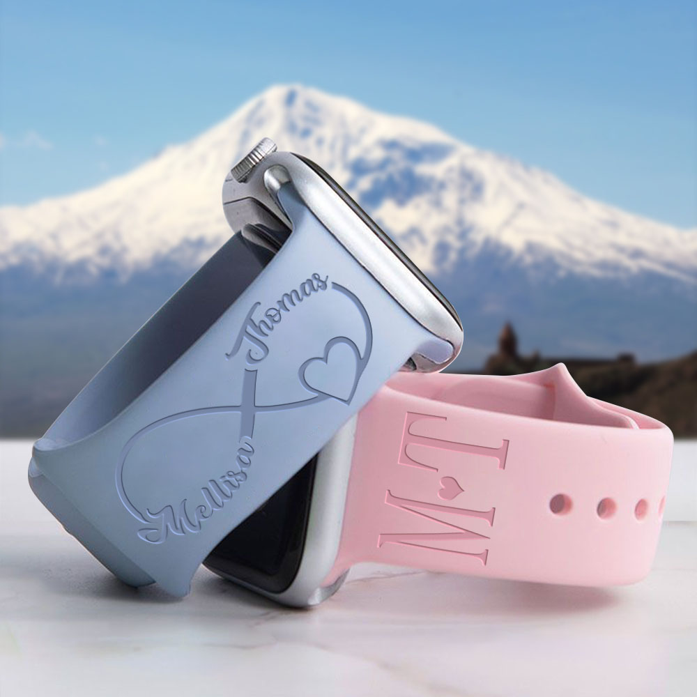 Personalized Infinity Silicone Watch Band for Apple Samsung Couple ...
