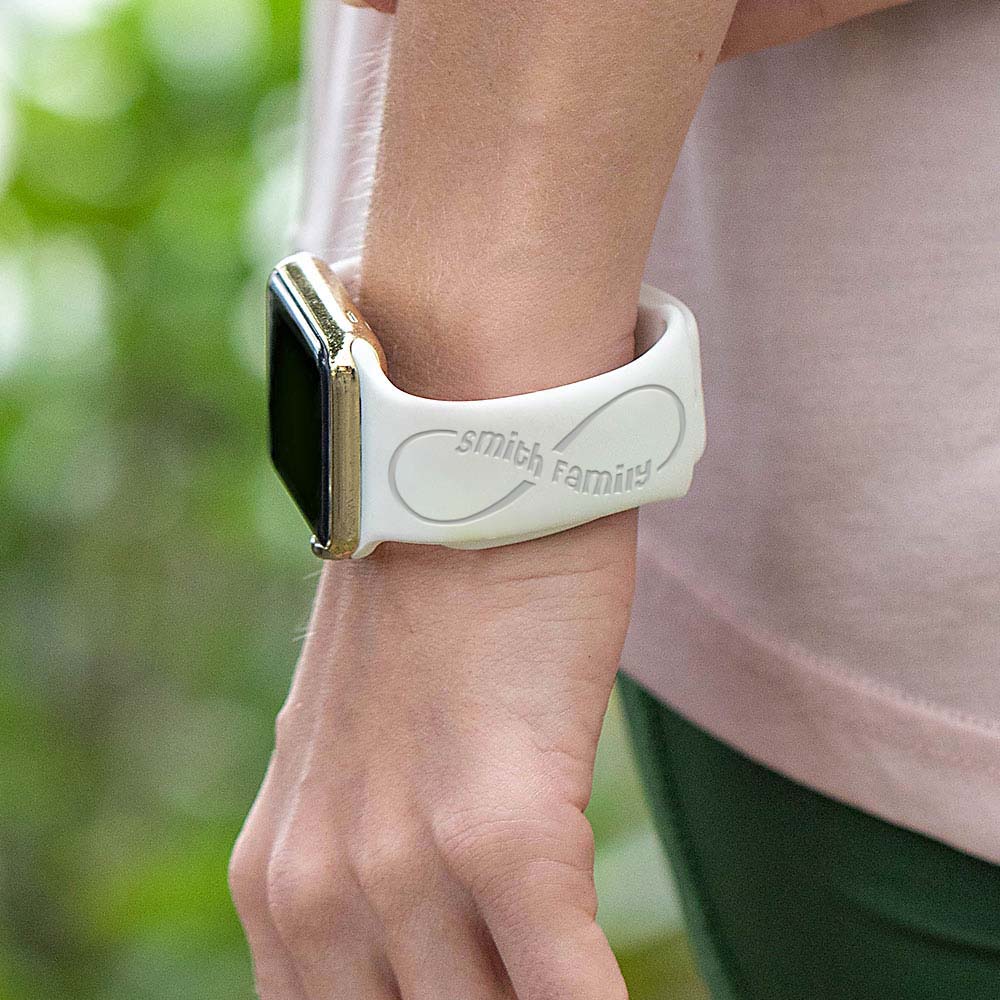 Personalized Engraved Infinity Silicone Watch Band with Couple's Name ...