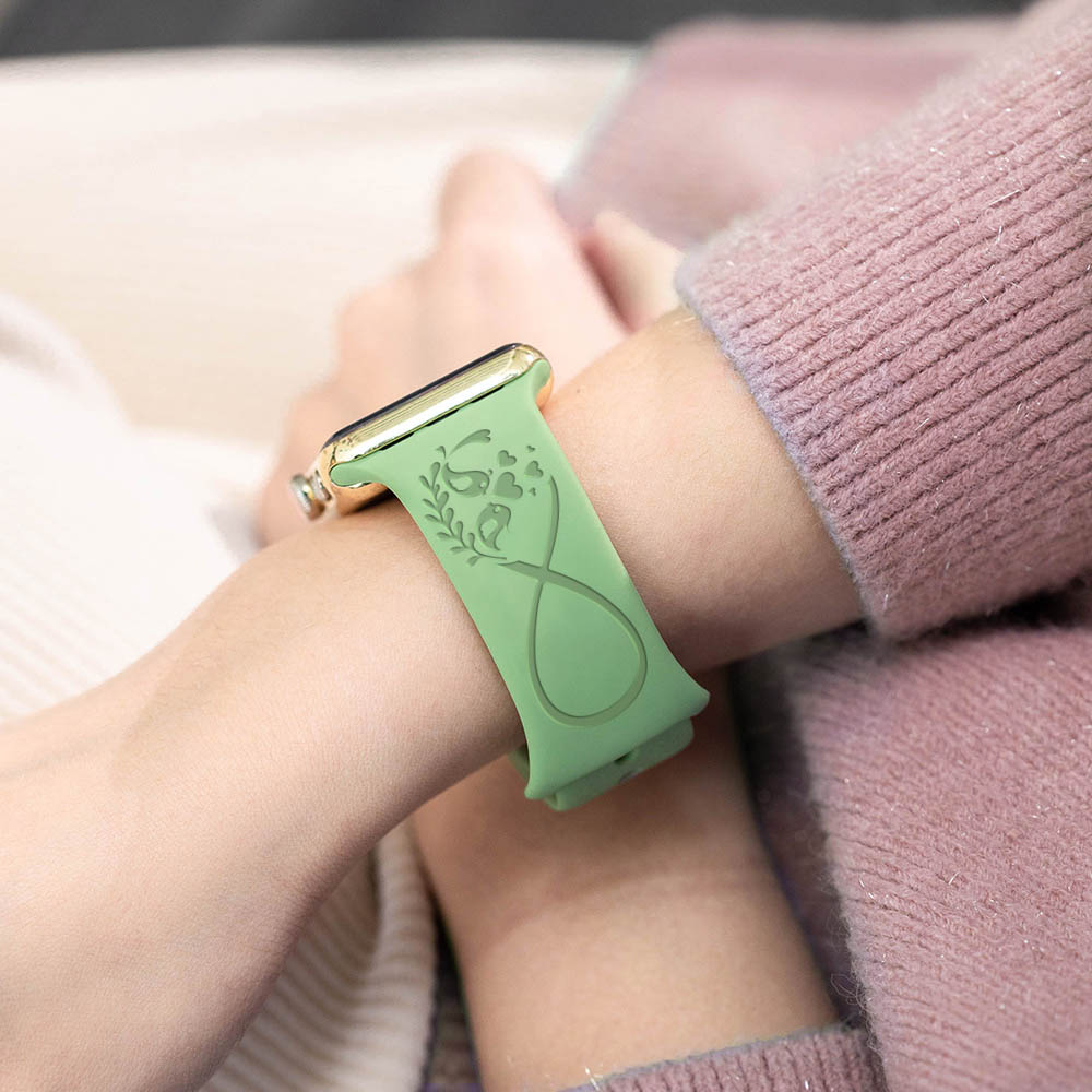 Personalized Engraved Infinity Silicone Watch Band with Couple's Name ...