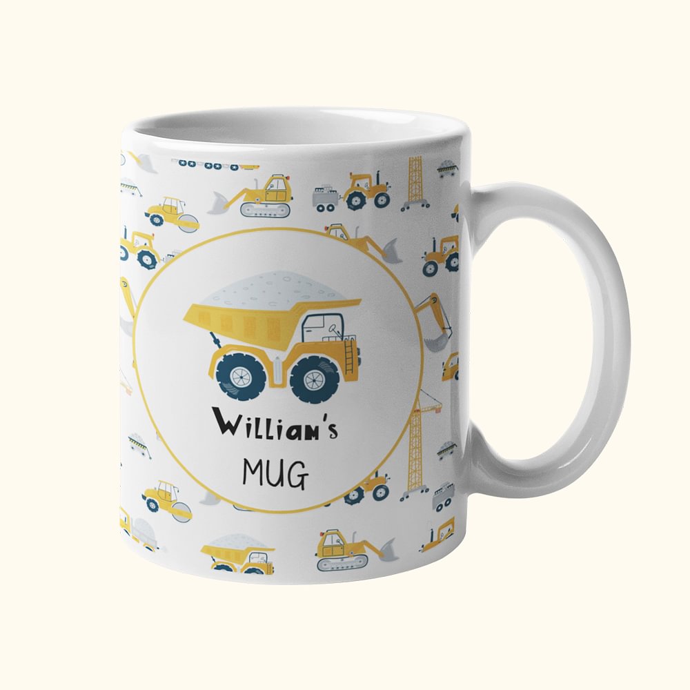 Personalized Construction Vehicle Mug Gift for Children, custom mugs ...