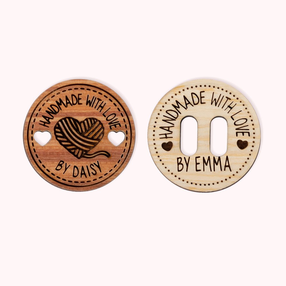 Personalized Set of 10 pcs Handmade Wooden Buttons for Clothing Labels ...