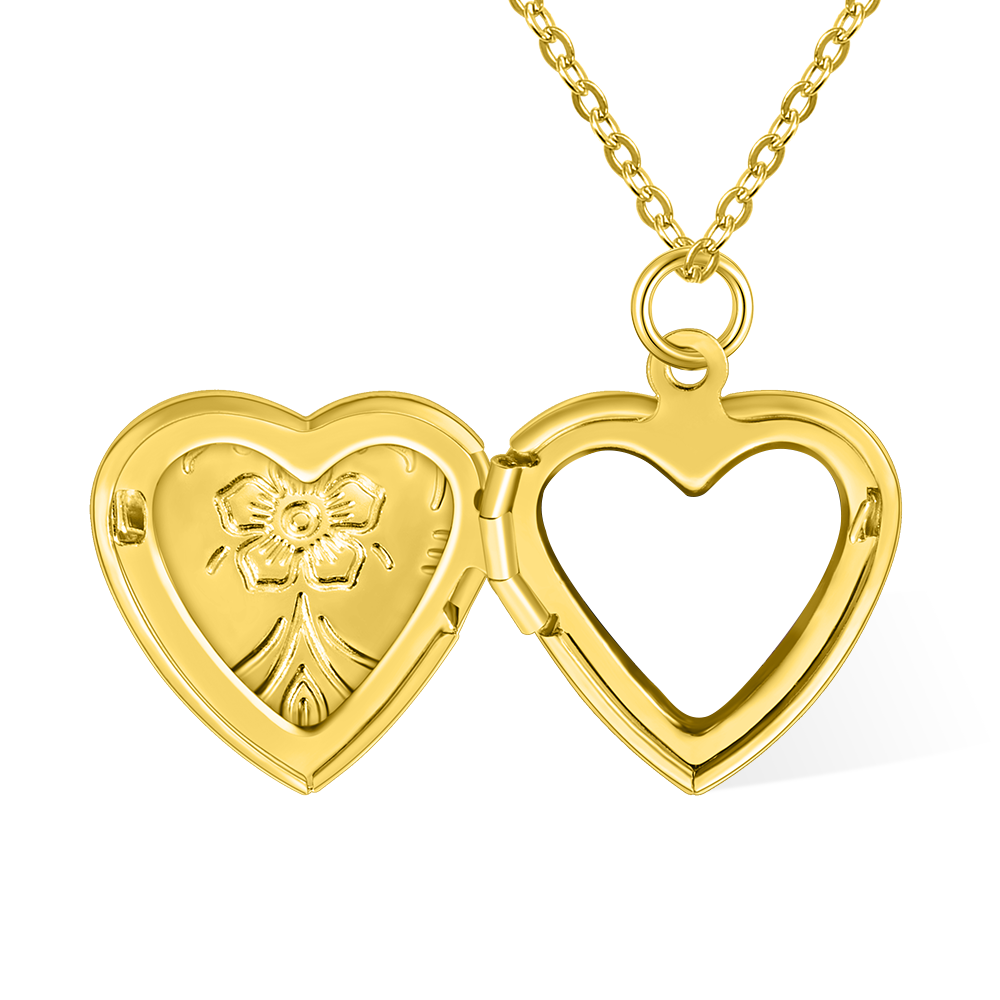 Personalized Flower Heart Locket Necklace with Photo Memorial Jewelry ...