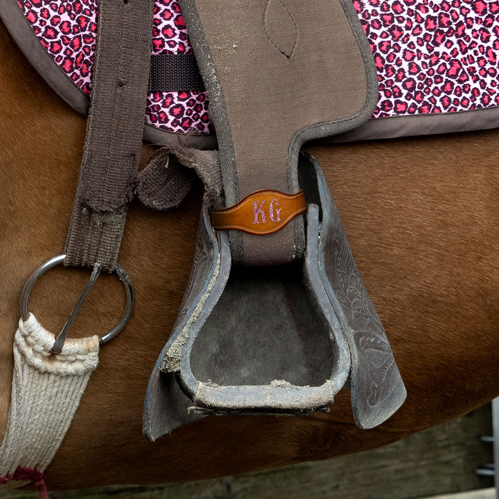 Personalized 2 Pcs Cowhide Leather Saddle Stirrup Hobbles with ...
