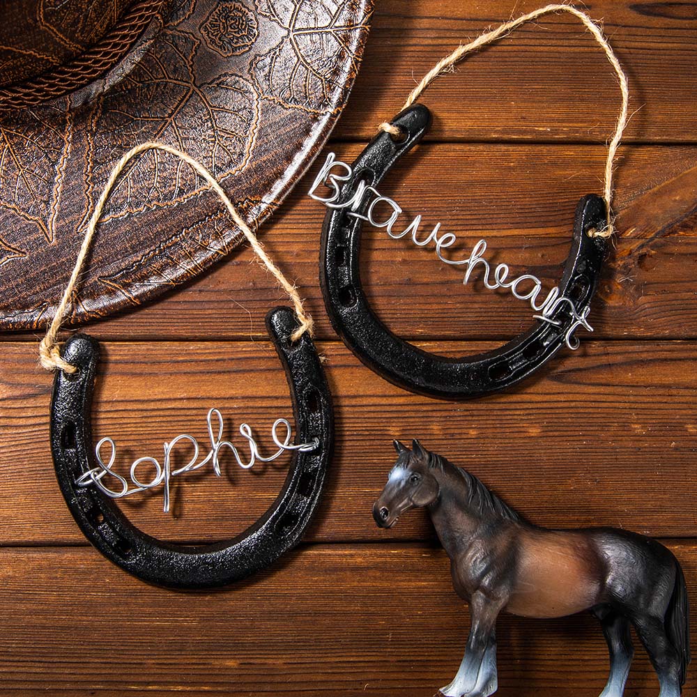 Gift For Horse Lover, Personalized Horseshoe Name Decor, Equestrian ...