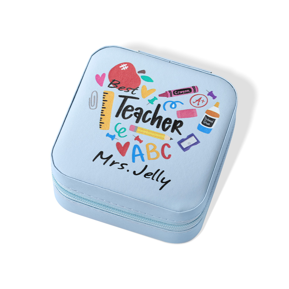 Personalized PU Leather Jewelry Box with Name for Teacher Appreciation ...