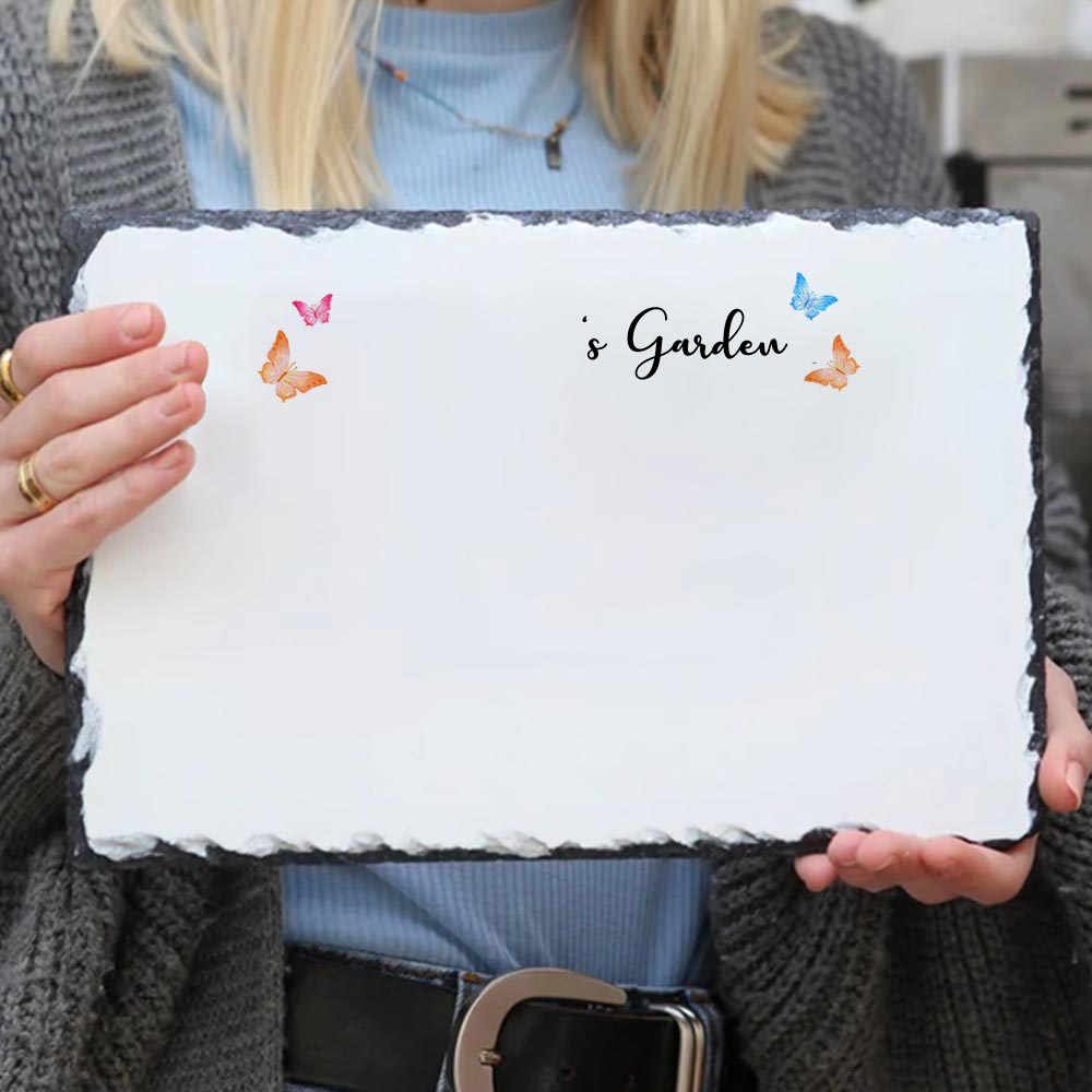 Personalized Birth Flower Family Names Rock Slate Frame for Mother ...