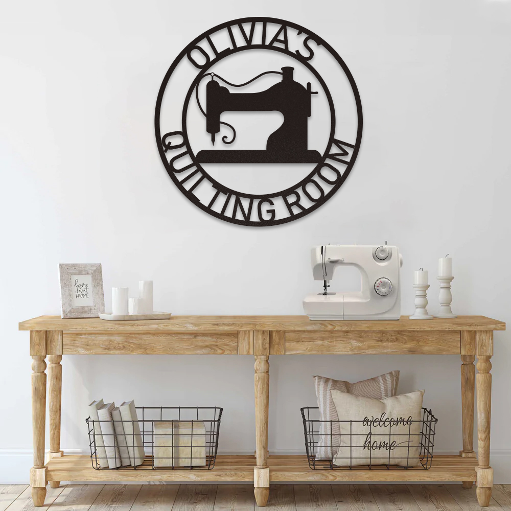 Personalized Metal Sewing Room Sign Quilting Sign - CALLIE