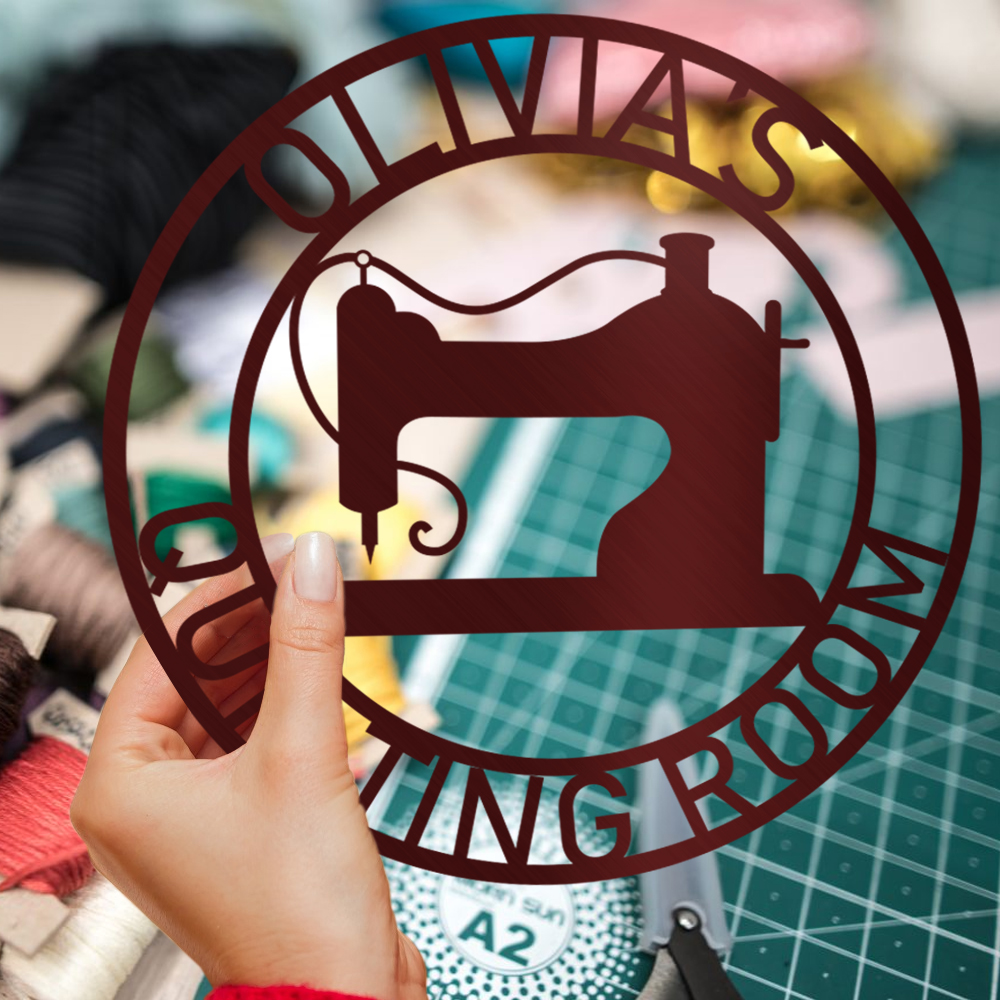 Personalized Metal Sewing Room Sign Quilting Sign - CALLIE