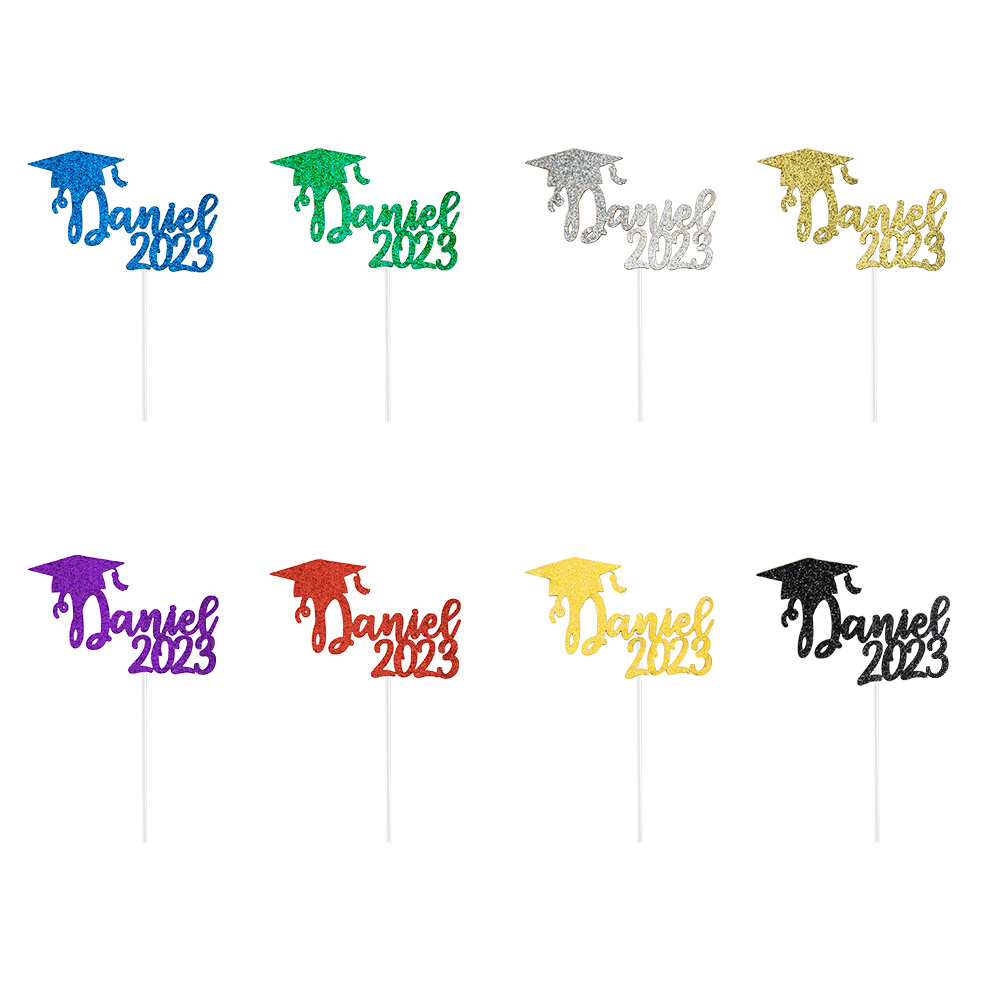 Personalized Name Cupcake Graduation Topper Grad Party Decorations 6 ...