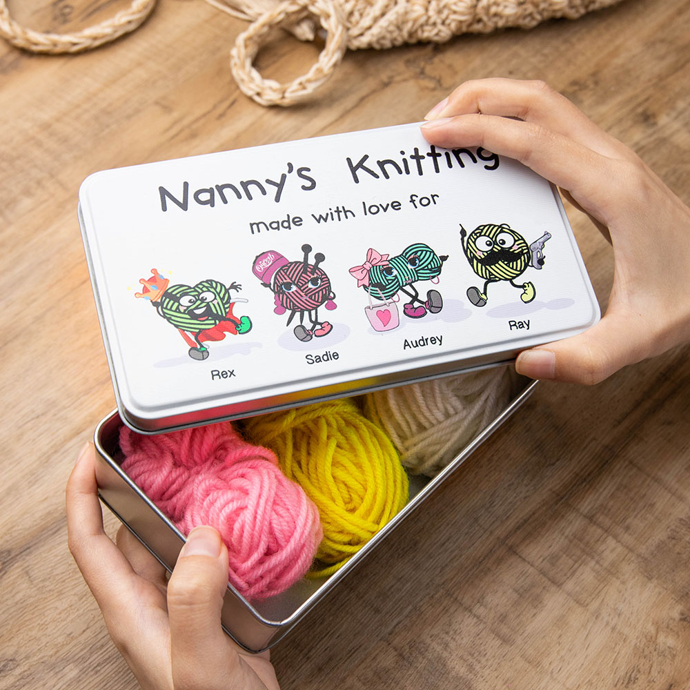 Personalized Sewing Kit Storage Tin with Sewing Cartoon Character - CALLIE