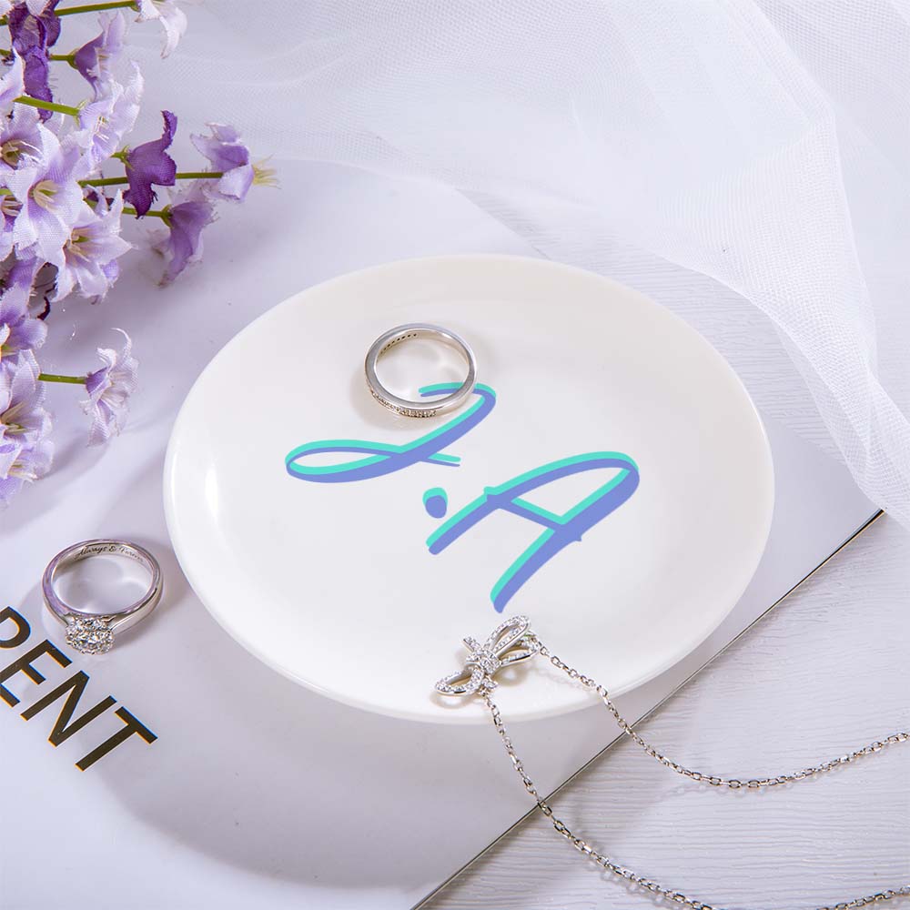 Personalized Two-tone Color Name Ceramic Jewelry Dish for Girls Mothers ...