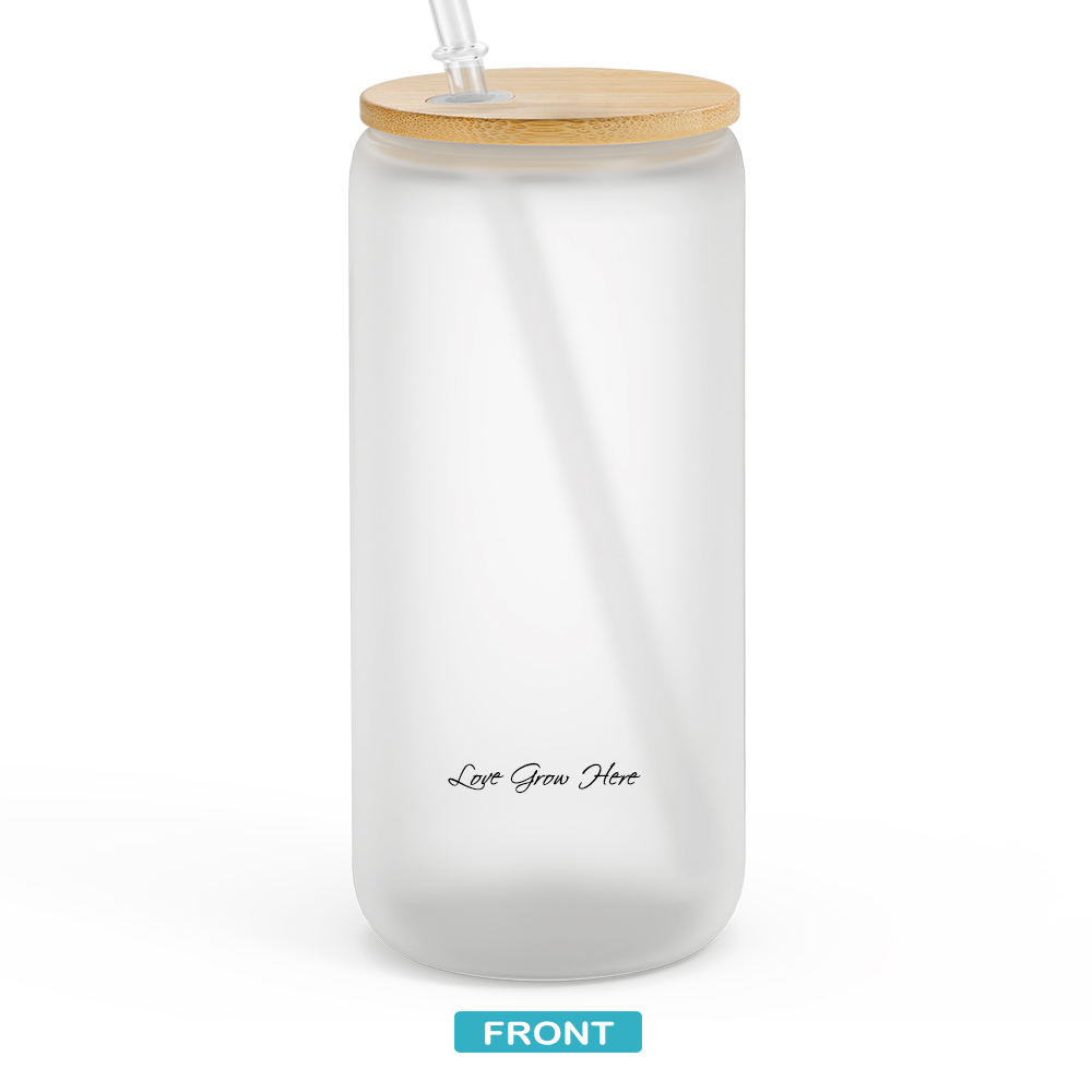 Personalized Names Birth Flowers Can Tumbler Glass with Bamboo Lids ...