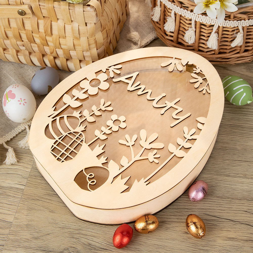 Personalized Easter Egg Chocolate Candy Holder Drop Box with 3 Sizes ...