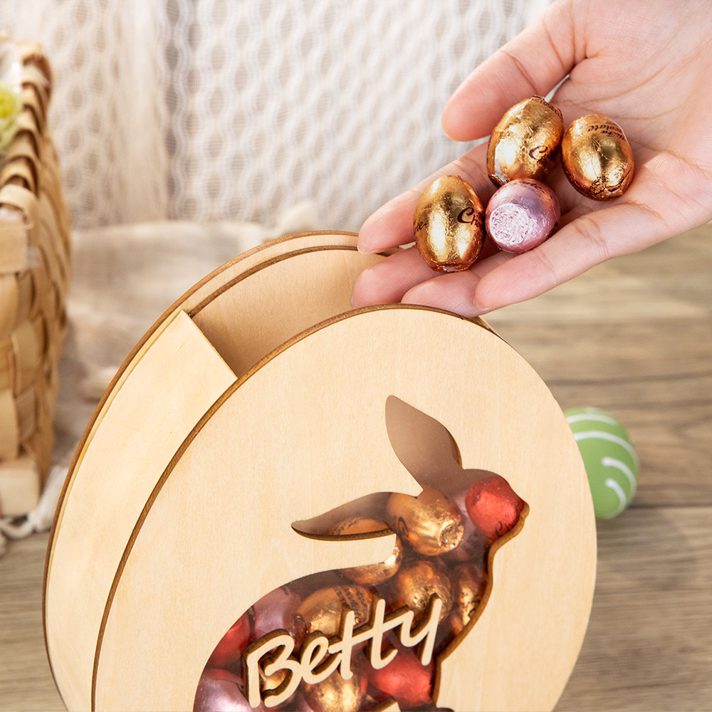 Personalized Easter Egg Chocolate Candy Holder Drop Box with 3 Sizes ...