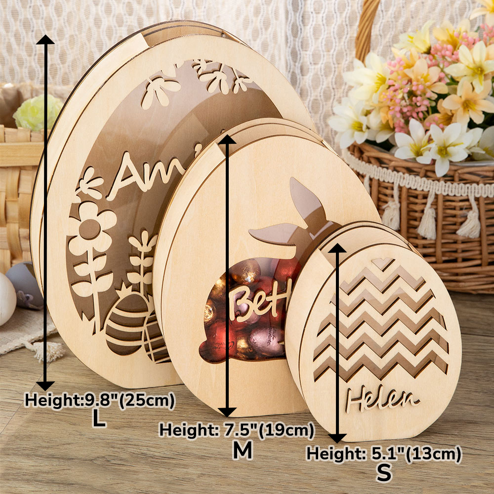 Personalized Easter Egg Chocolate Candy Holder Drop Box with 3 Sizes ...