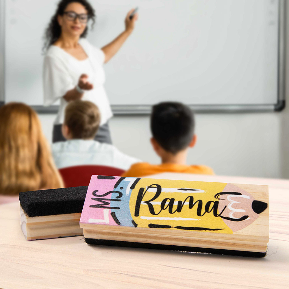 Personalized Felt Wood Hand Painted Whiteboard Eraser Teacher Gift for ...