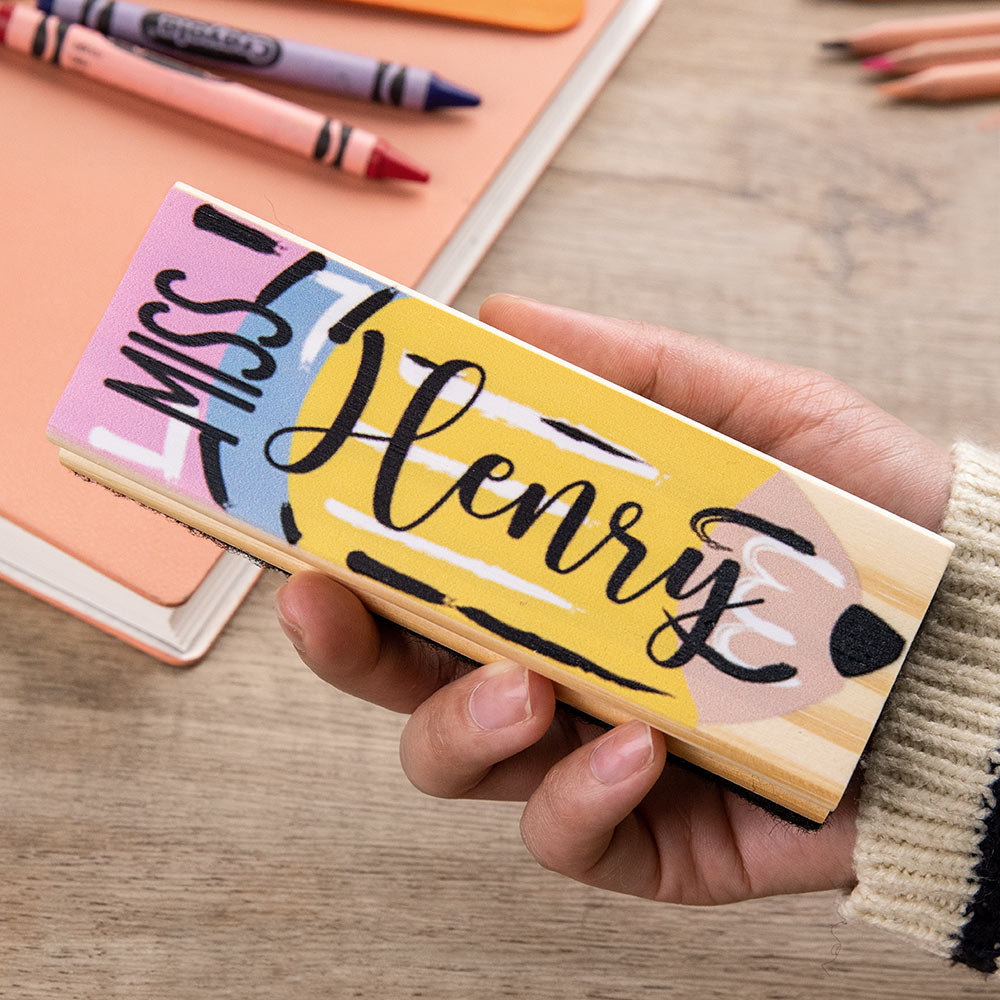 Personalized Felt Wood Hand Painted Whiteboard Eraser Teacher Gift for ...