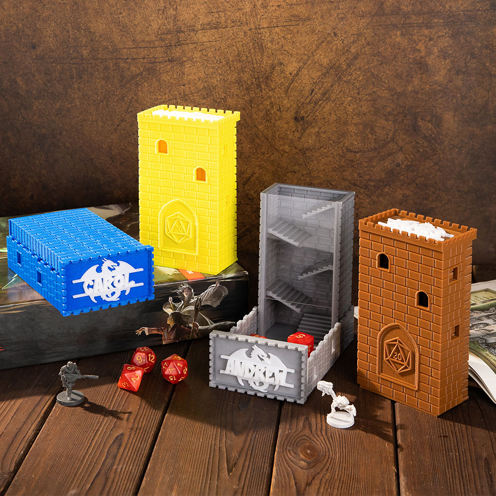 Personalized DND Portable Dice Box Dice Tower Dice Game 3D-Printed - CALLIE