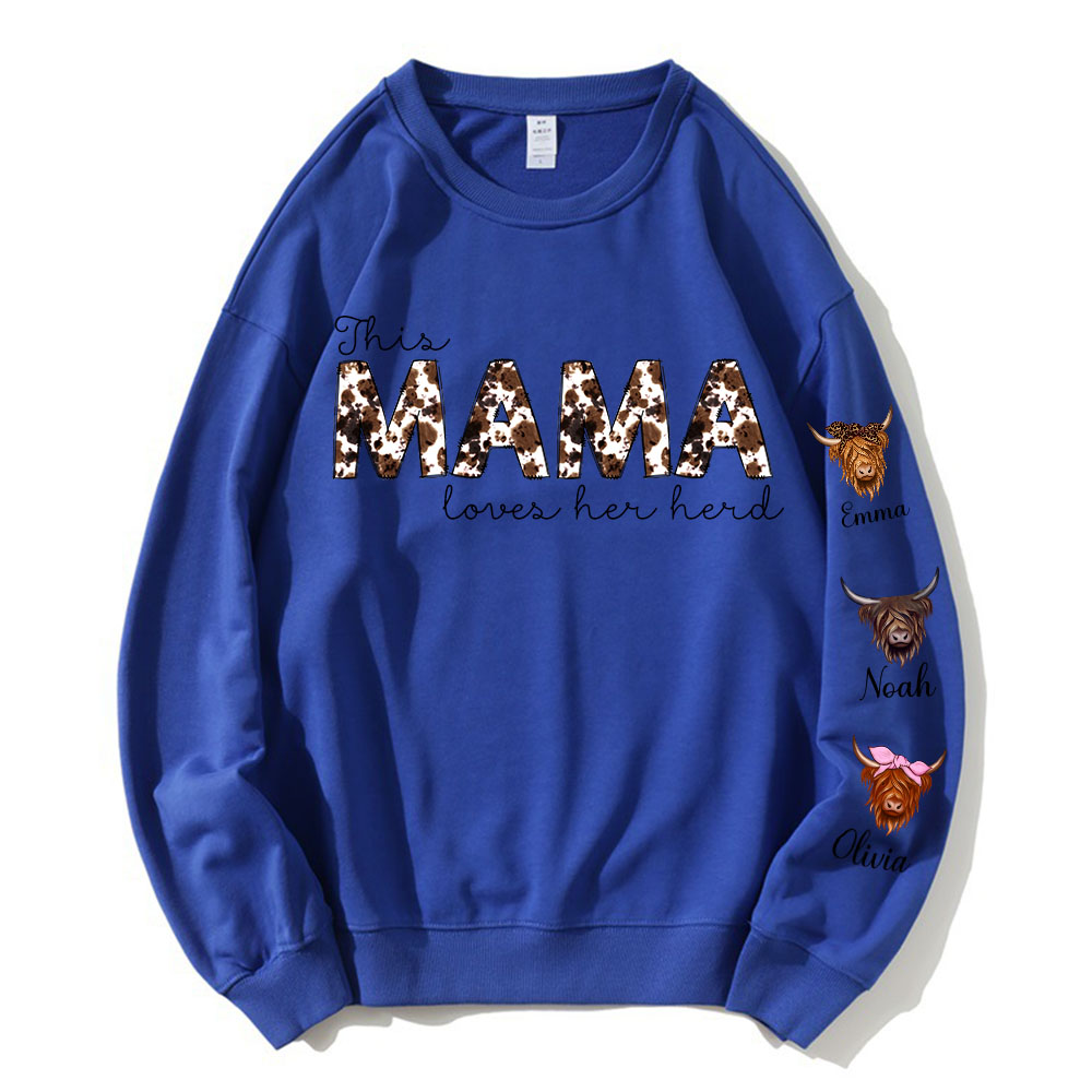 Personalized This Mama Loves Her Herd Highland Cow Sweatshirt, highland ...