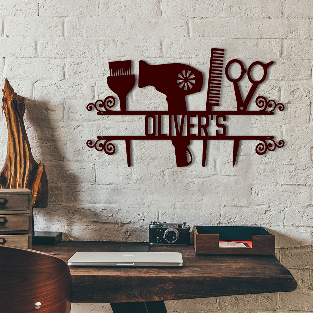 Personalized Hairstylist Metal Sign for Salon Barber Shop - CALLIE