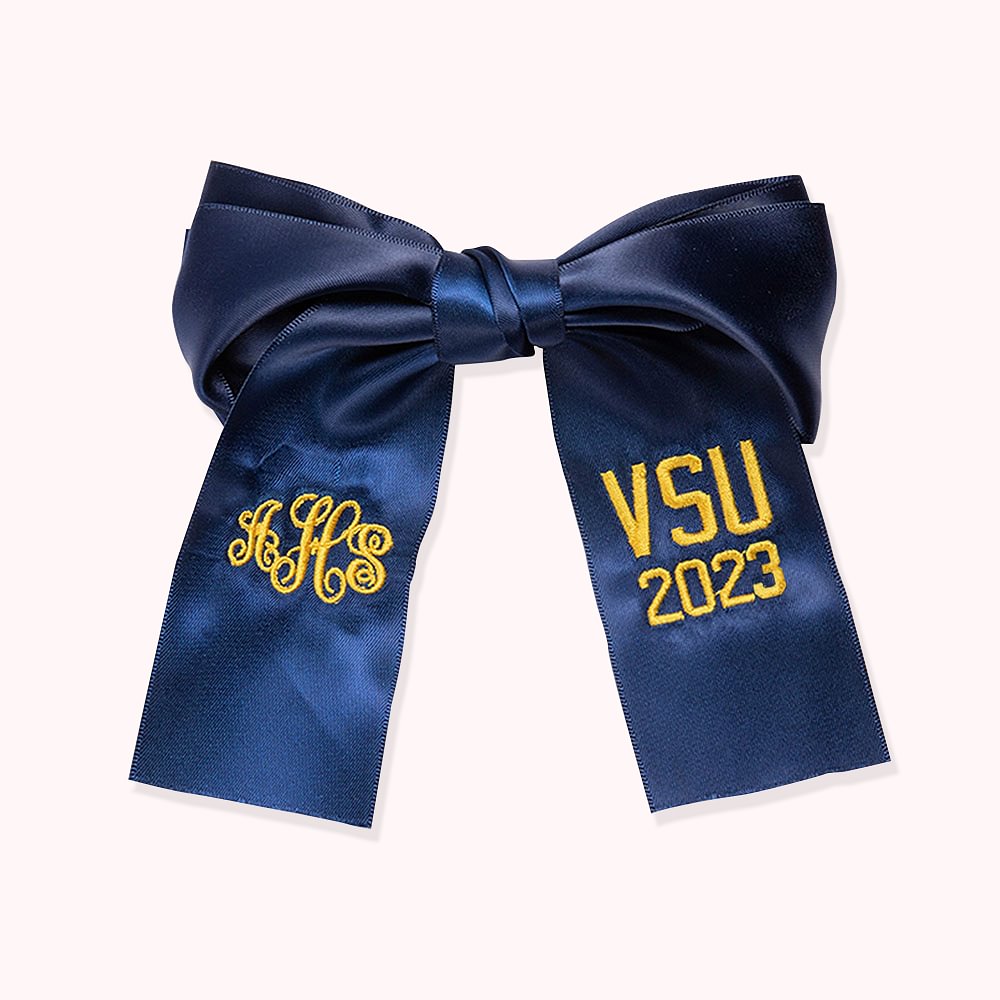 Personalized Embroidery Graduation Cap Bow - CALLIE