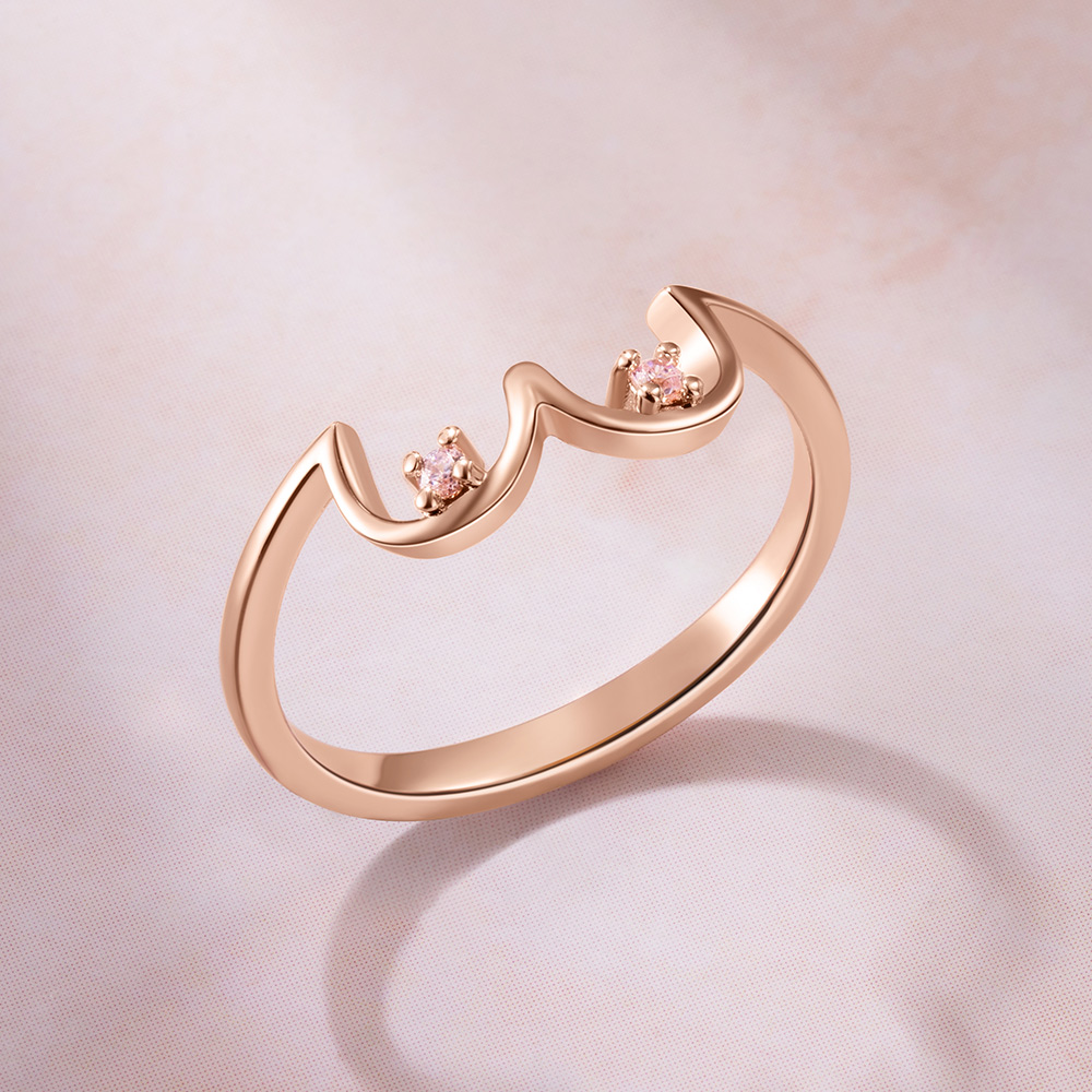 Personalized Boobs Ring with Birthstone for Breast Cancer Awareness Celebrating Breastfeeding ...