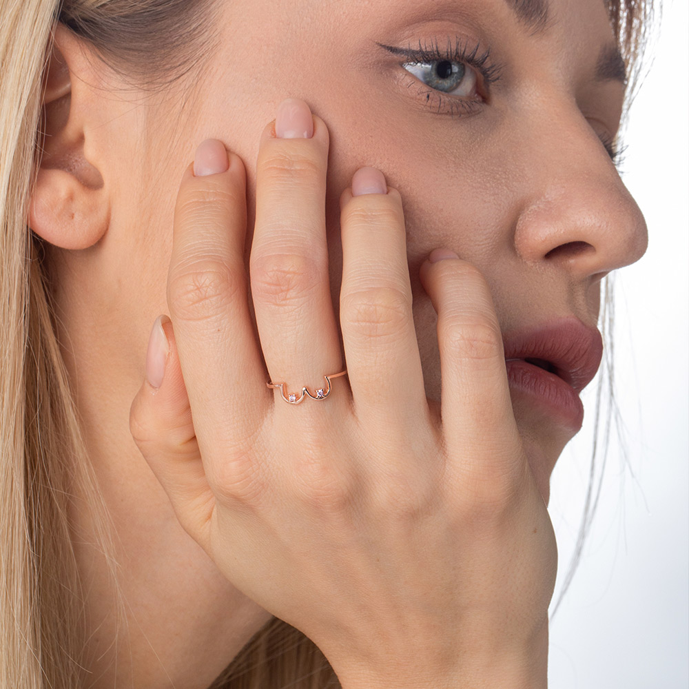 Personalized Boobs Ring with Birthstone for Breast Cancer Awareness Celebrating Breastfeeding ...