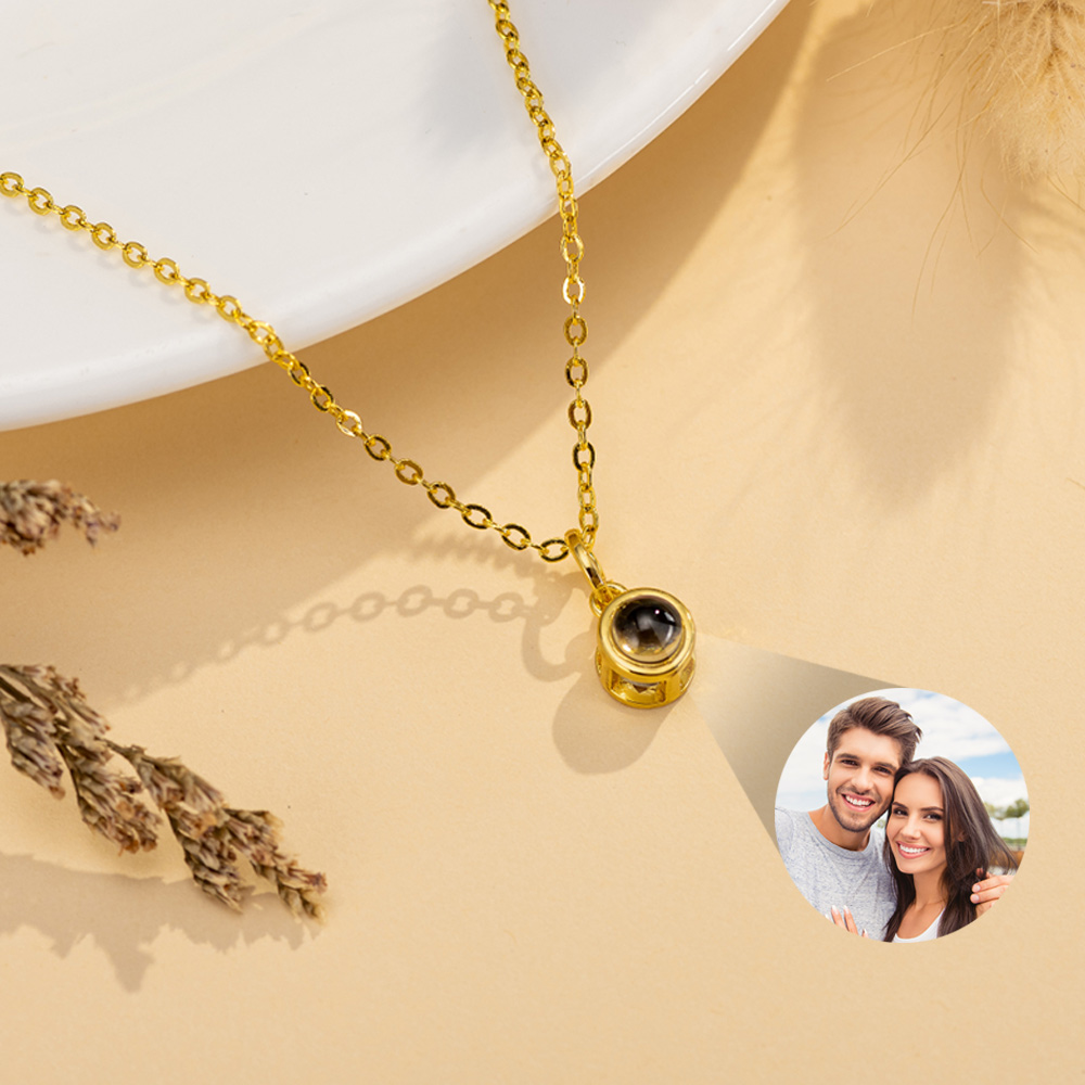 Personalized Projection Memorial Photo Pendant Necklace for Birthday or ...