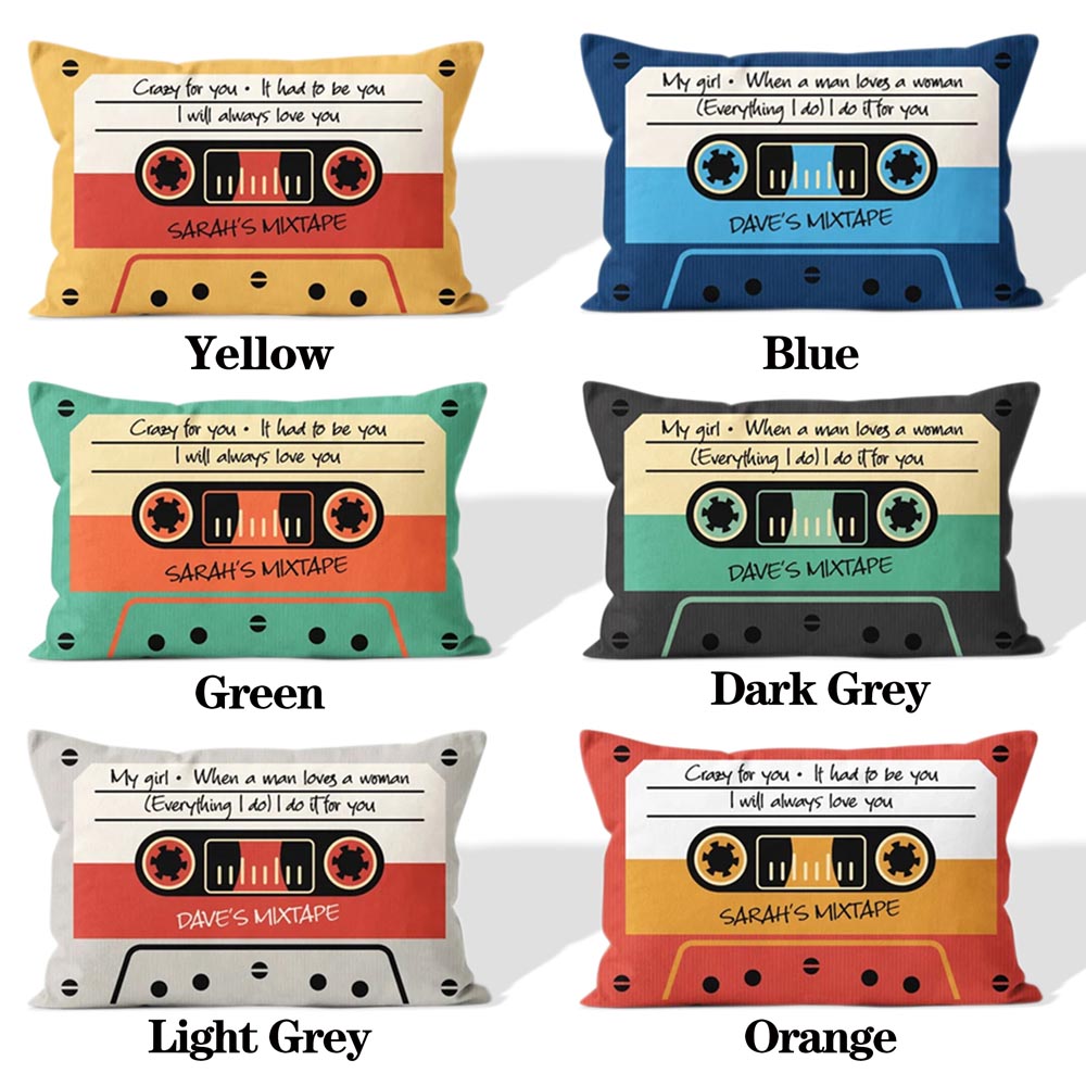 Personalized Mixtape Retro 80s Music Bedding Cushion Throw Pillow Cover ...