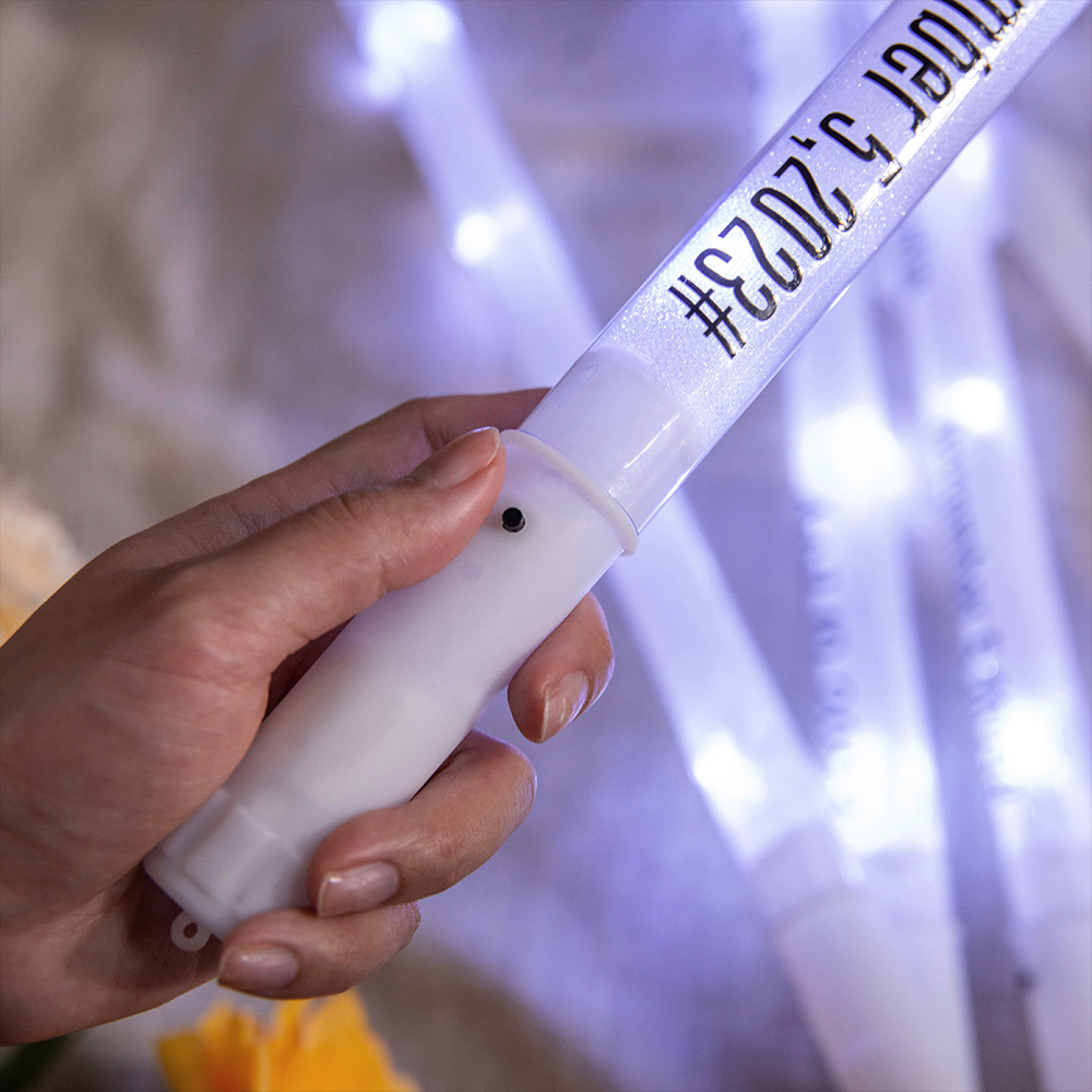 Personalized 5pcs Light Up LED Stick Wedding Wands with Ribbon Lights ...