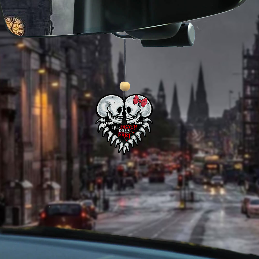Personalized Gothic Skull Wool Felt Car Air Fresheners Ornament ...