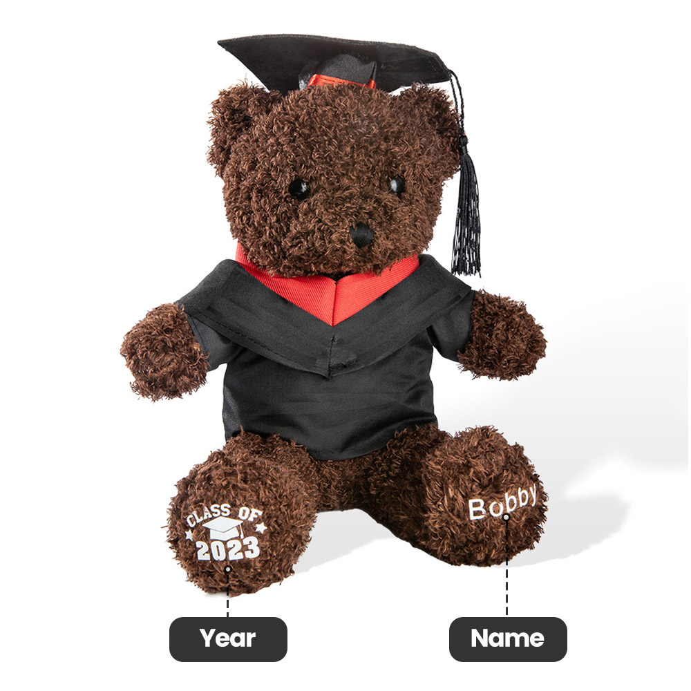 Personalized Graduation Gift Teddy Bear with Name and School Badge - CALLIE