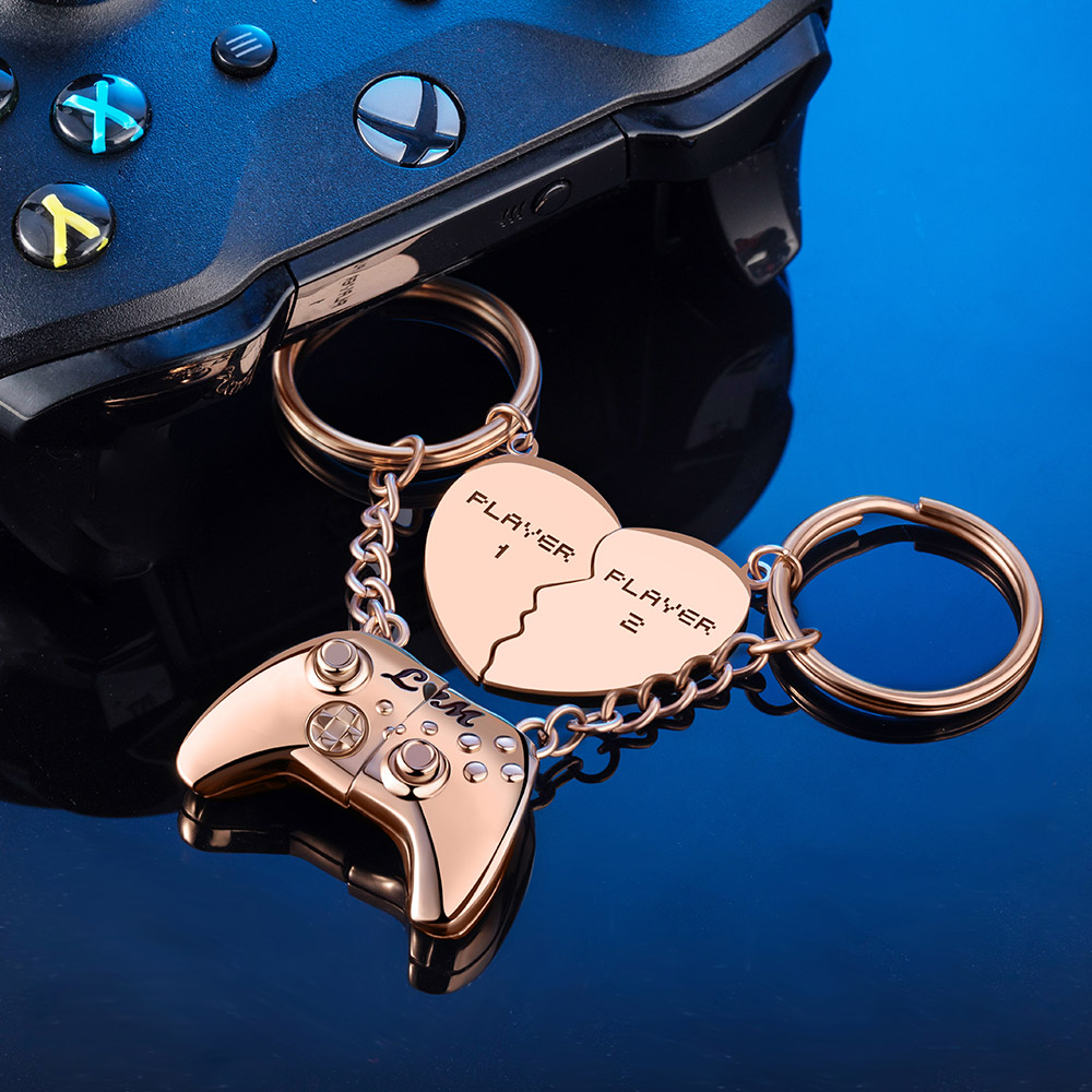 Personalized Heart Shape Player 1 Player 2 Couple Matching Playstation ...