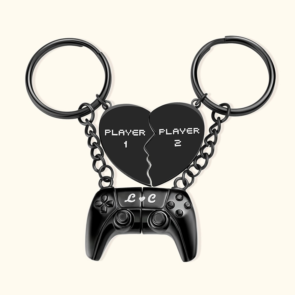 Personalized Heart Shape Player 1 Player 2 Couple Matching Playstation ...