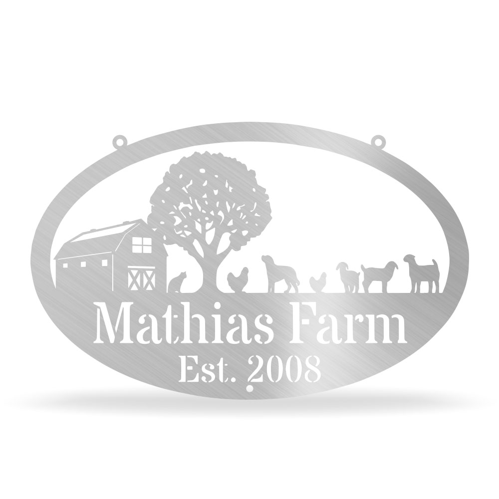 Personalized Barn Cow Calf Chicken Tractor Metal Sign for Farmer - CALLIE
