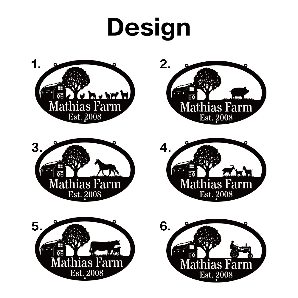 Personalized Barn Cow Calf Chicken Tractor Metal Sign for Farmer - CALLIE