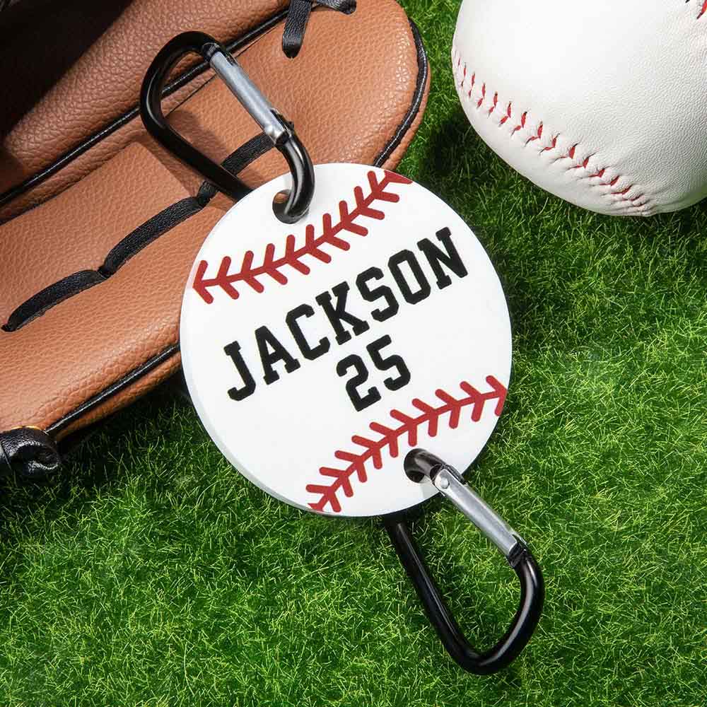 Personalized Baseball Softball Basketball Football Bag Tag Hook with ...