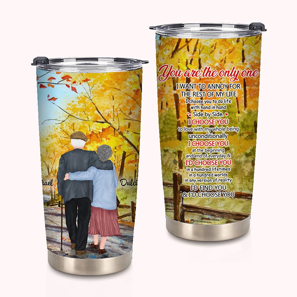 Personalized You Are My Only One Maple Leaf Old Couple 20oz Tumbler ...