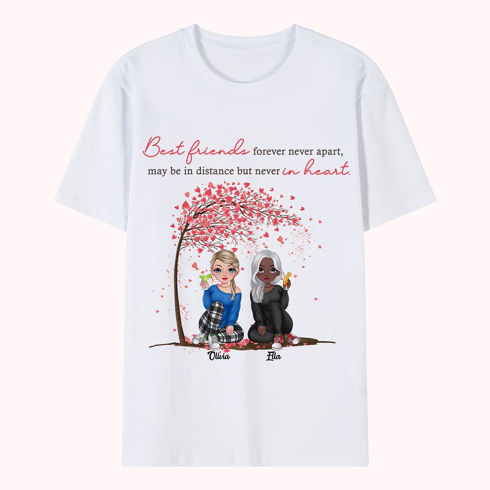 Personalized Best Friend Forever Never Apart Besties Sitting Under Tree ...