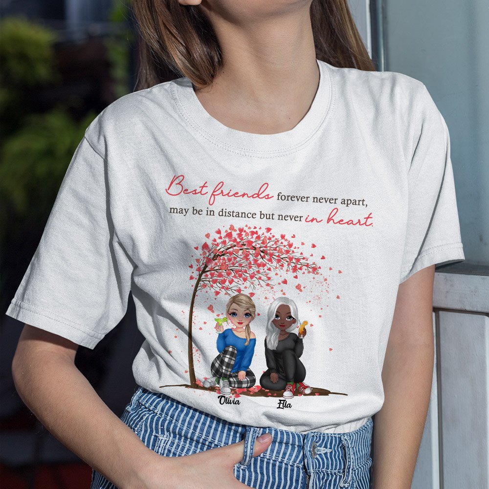 Personalized Best Friend Forever Never Apart Besties Sitting Under Tree ...