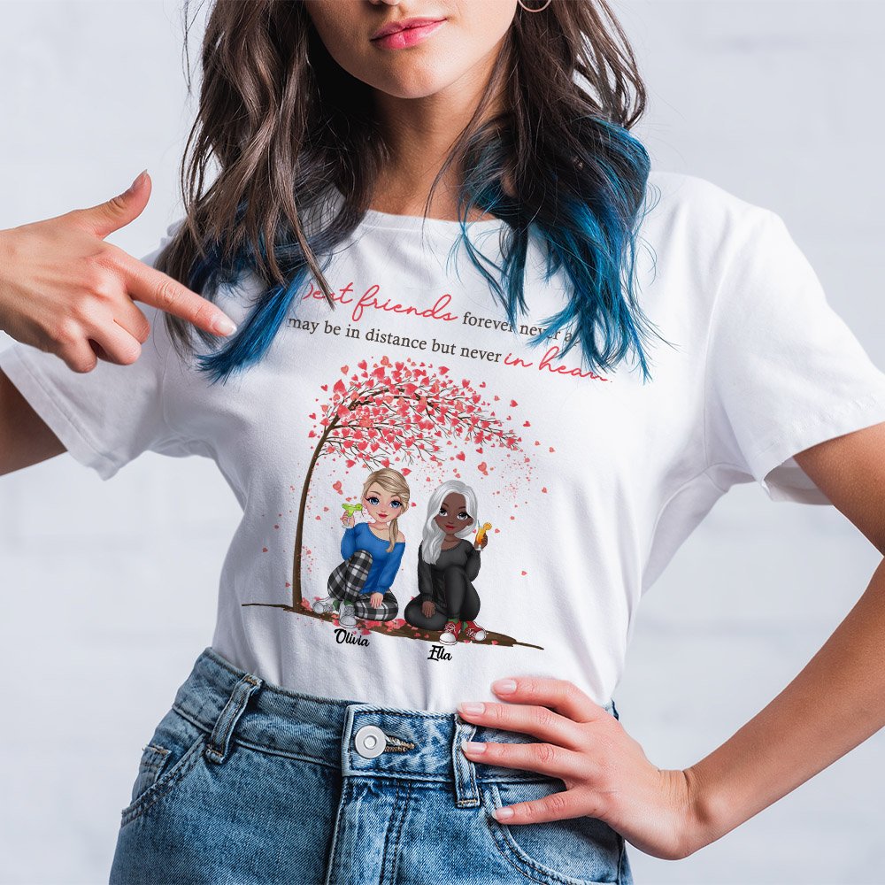 Personalized Best Friend Forever Never Apart Besties Sitting Under Tree ...