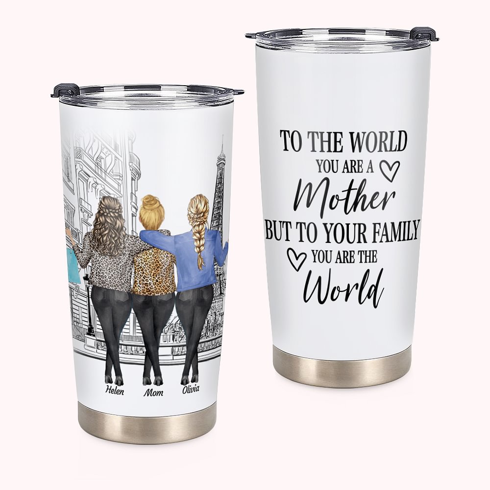 Personalized To Your Family You Are The World Modern City 20oz Tumbler ...