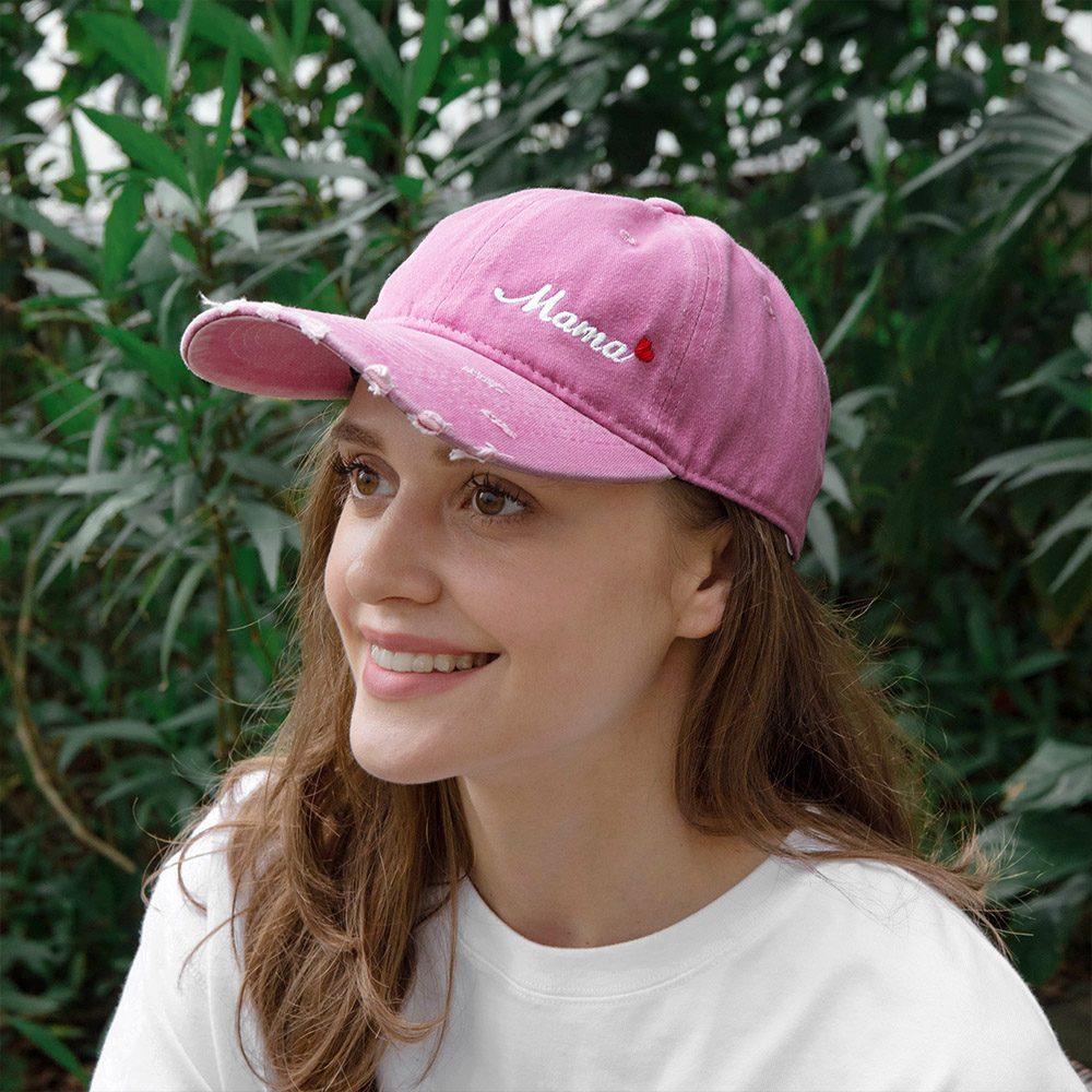 Personalized Vintage Embroidered Name Baseball Cap with Heart for Mama ...