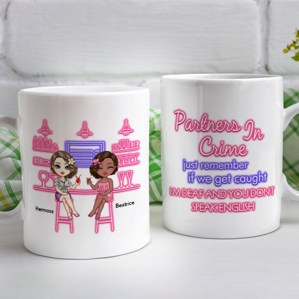 Personalized Funny Besties Friendship Sisters White Ceramic Mug for ...