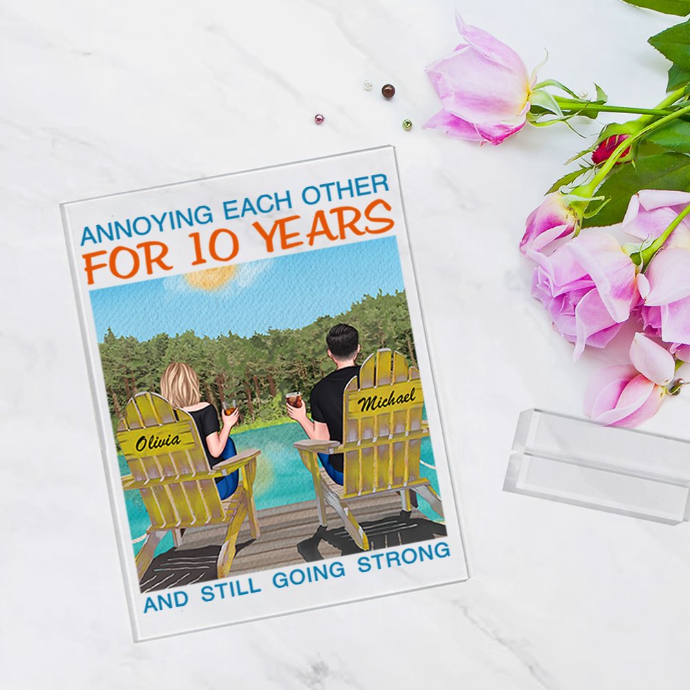 Personalized Couple on Chairs with Lakeside View Acrylic Plaque Couple ...